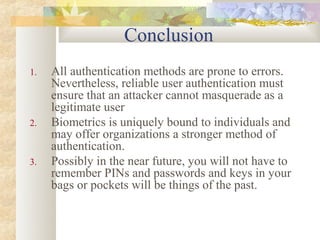 Introduction To Biometrics | PPT