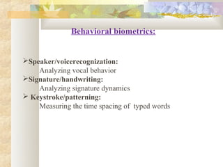 Introduction To Biometrics | PPT