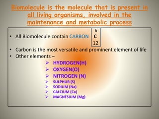 INTRODUCTION TO BIOMOLECULES. It includes detailed notes of ...