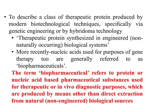 Introduction to biopharmaceutical.pptx | Biotech and Biomedical ...