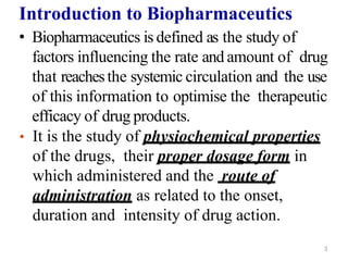 Introduction to biopharmaceutics and its importance in dosage form ...