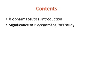 Introduction to Biopharmaceutics | PDF