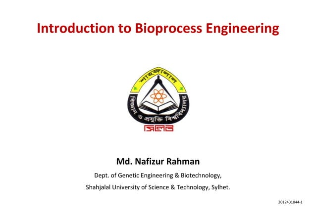 Introduction to Bioprocess Engineering | PDF | Biotech and Biomedical Industry | Industries