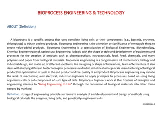 Introduction to Bioprocess Engineering | PDF