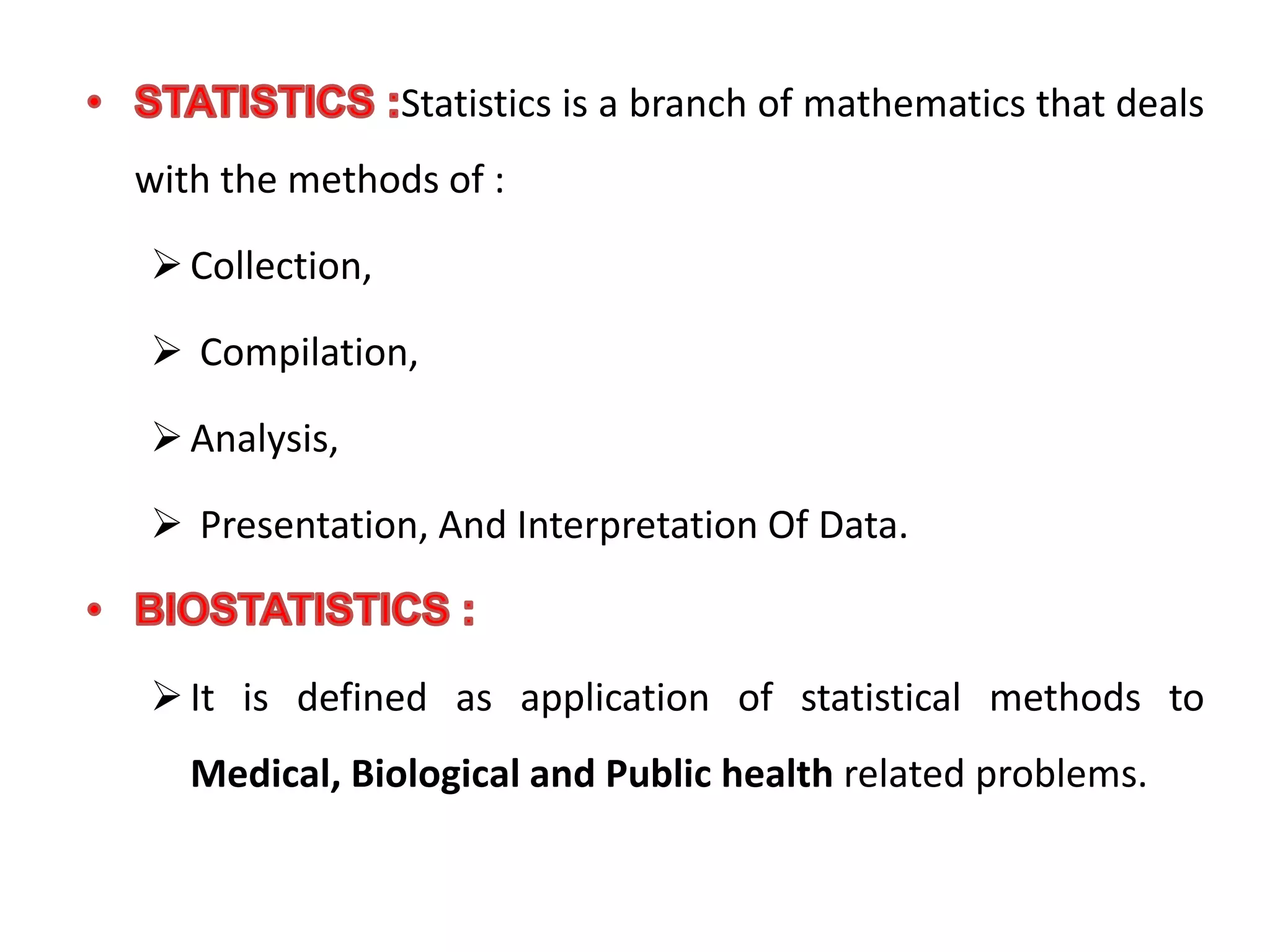 Introduction to biostatistic | PPTX | Physics | Science