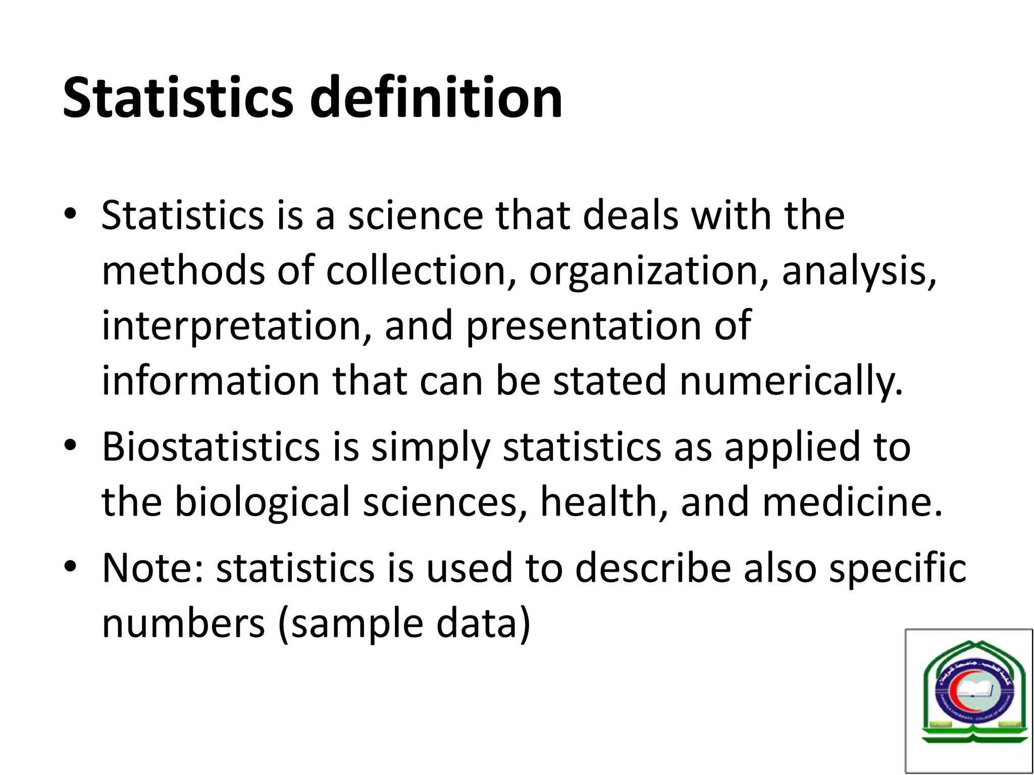 Introduction to biostatistics | PDF