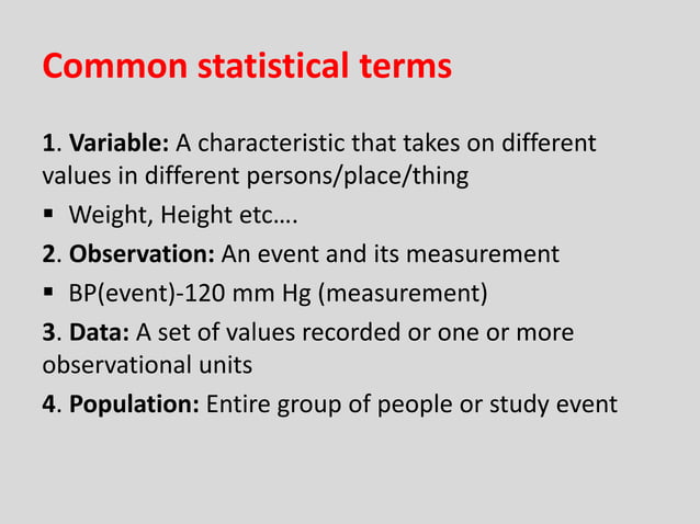 Introduction to biostatistics | PPTX | Science