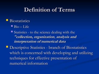 Introduction to Biostatistics1. And research ppt | PPT