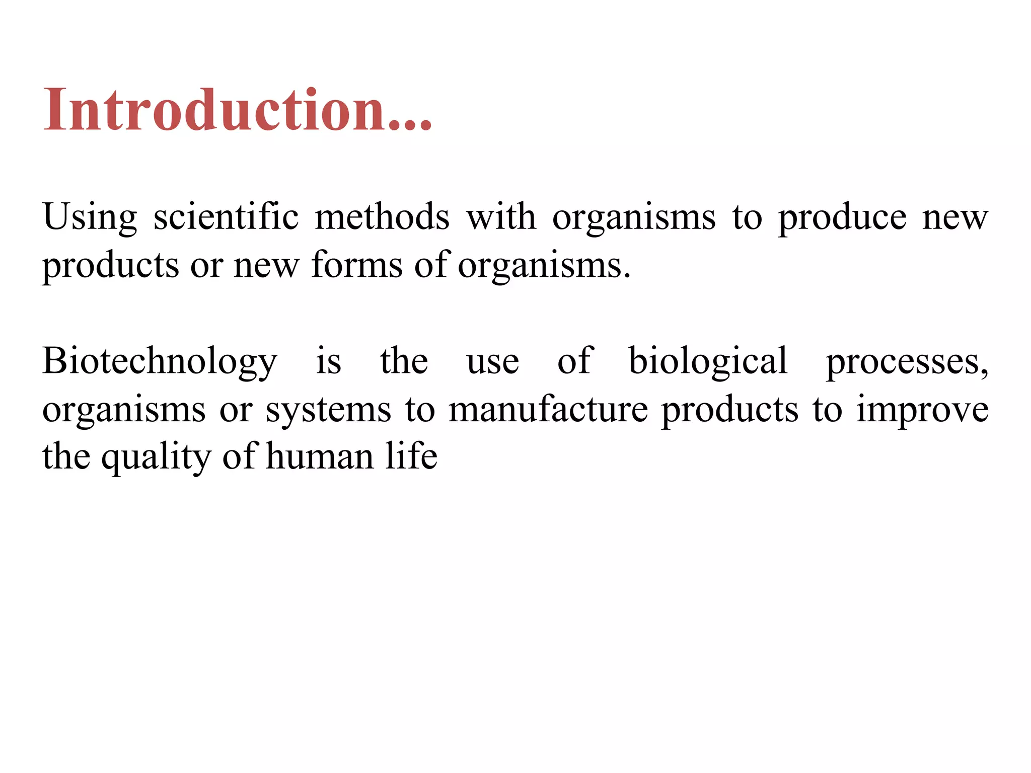 Introduction to biotechnology | PDF