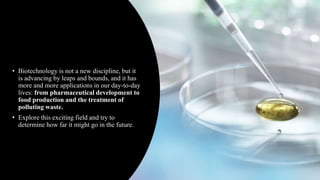 Introduction to Biotechnology.pptx | Biotech and Biomedical Industry ...