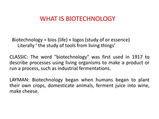 Introduction to Biotechnology (Class -1).ppt