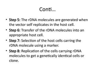 Introduction to biotechnology, genetic engineering and rDNA technology ...