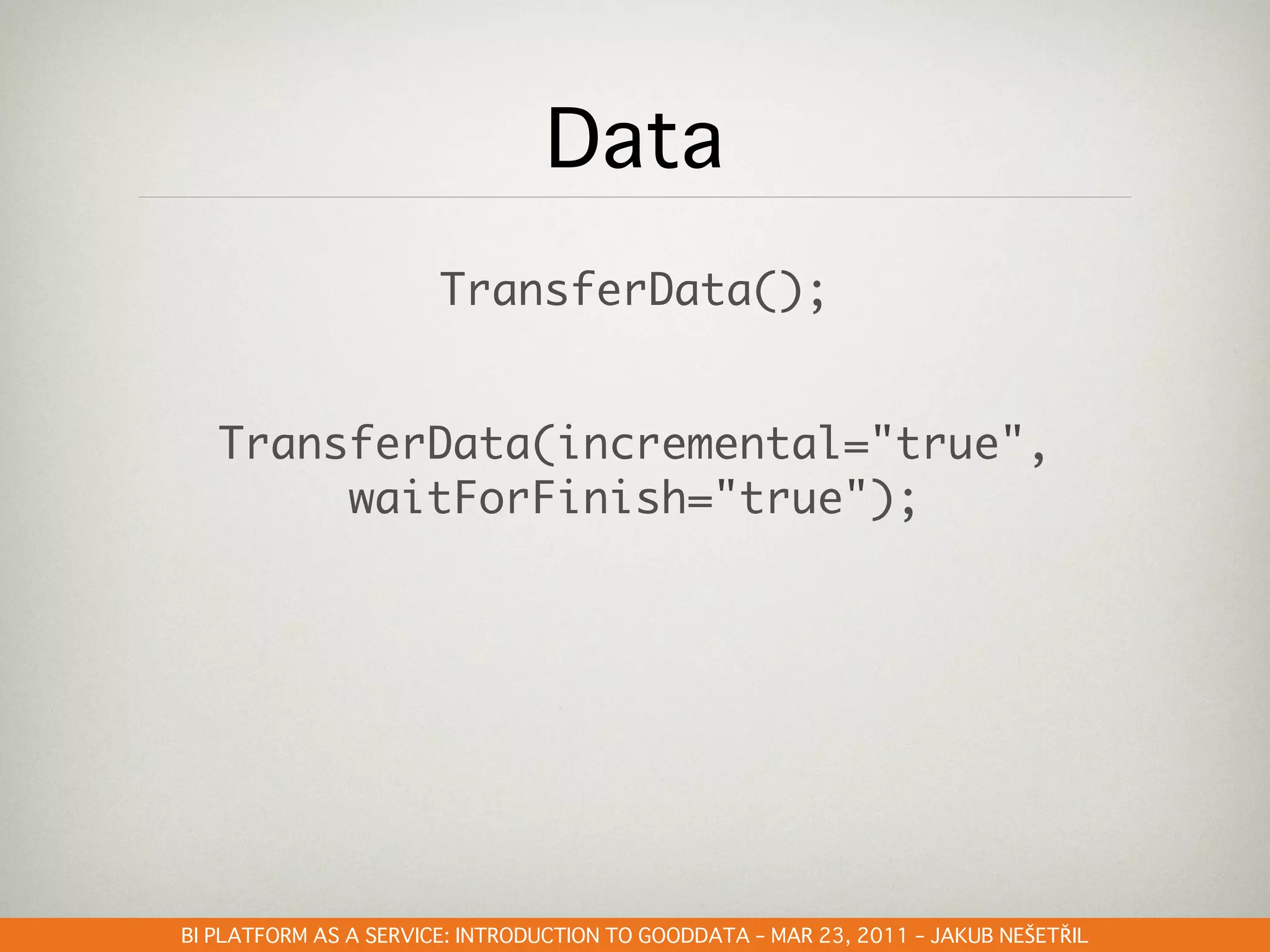 Introduction to GoodData BI PaaS | PPT