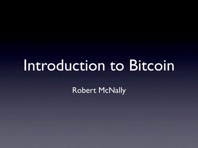 Introduction to bitcoin | KEY
