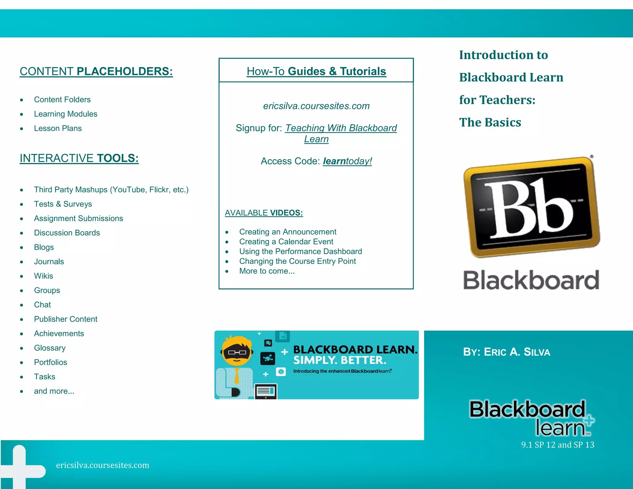 Introduction to Blackboard Learn for Teachers | PDF