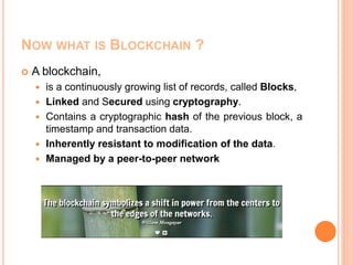 Introduction to Blockchain and Bitcoin | PPT