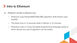 Introduction to Blockchain and Smart Contracts | PPTX | Programming Languages | Computing