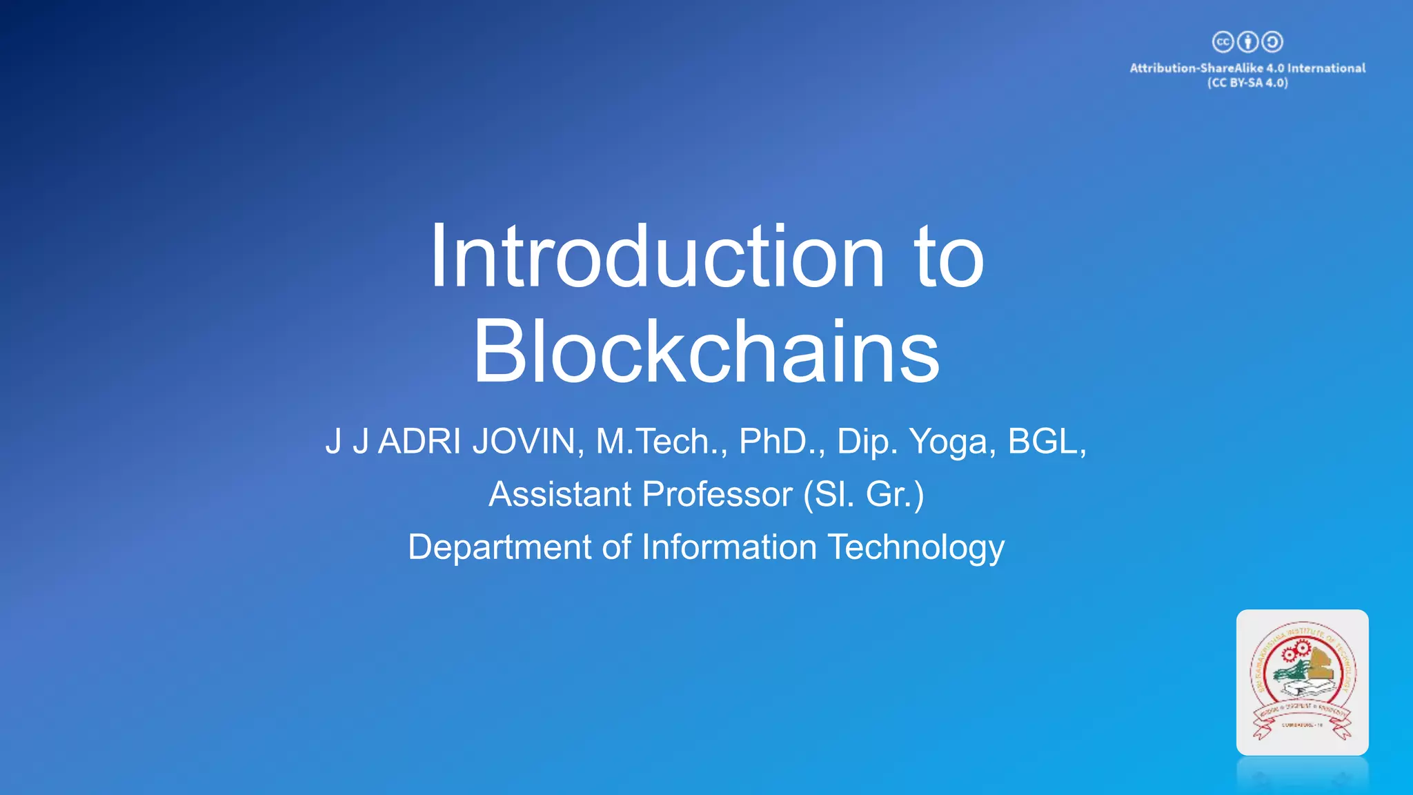 Introduction To Blockchains Ppt