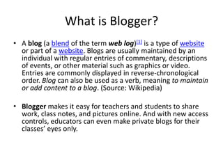 Introduction to blogger | PPT