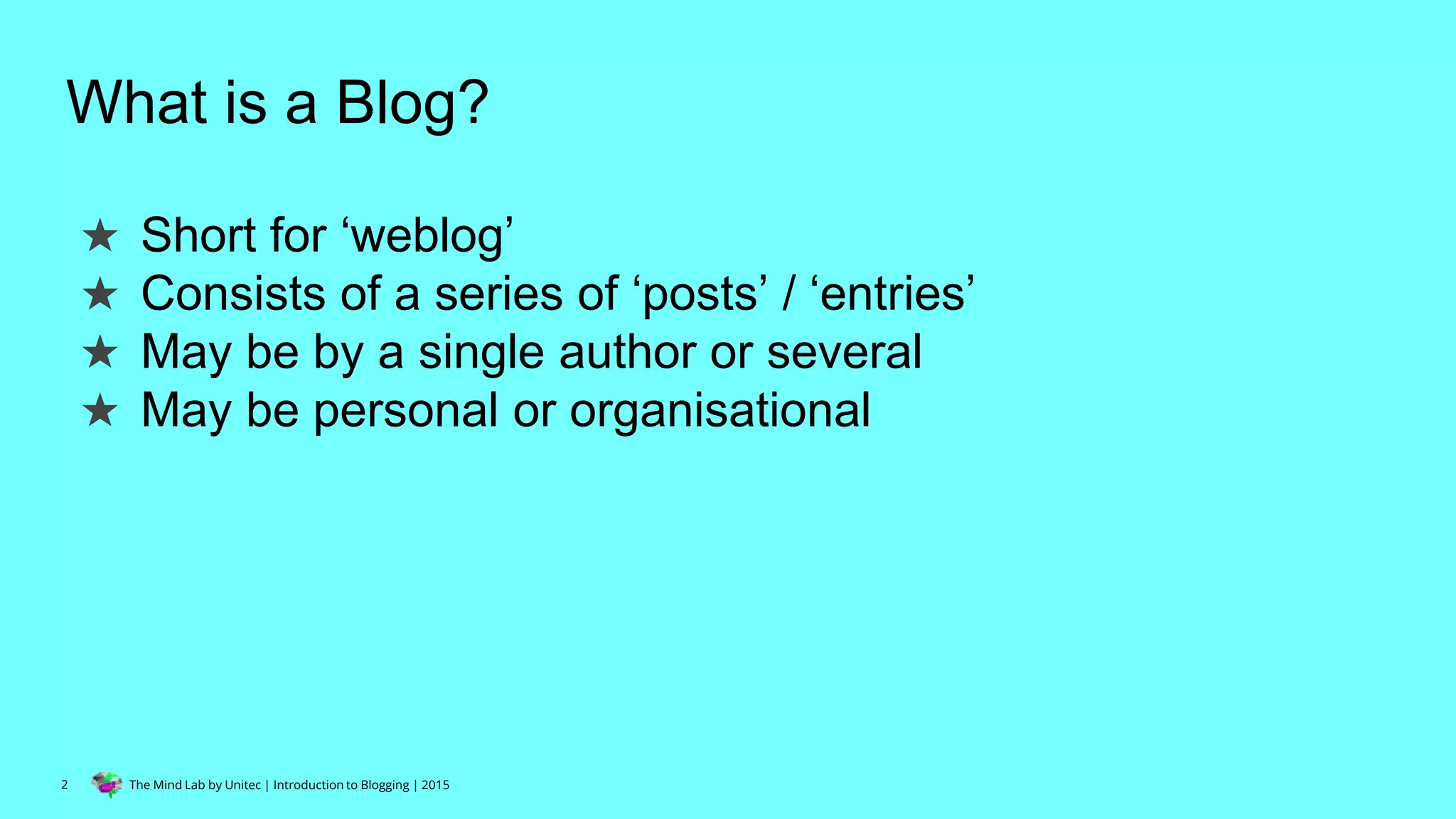 Introduction to Blogging | PPTX