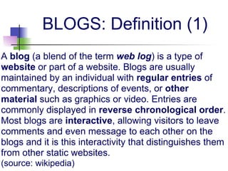 Introduction to blogs | PPT