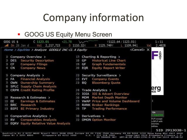 Introduction to Bloomberg | PPTX | Business Accounting & Finance | Business