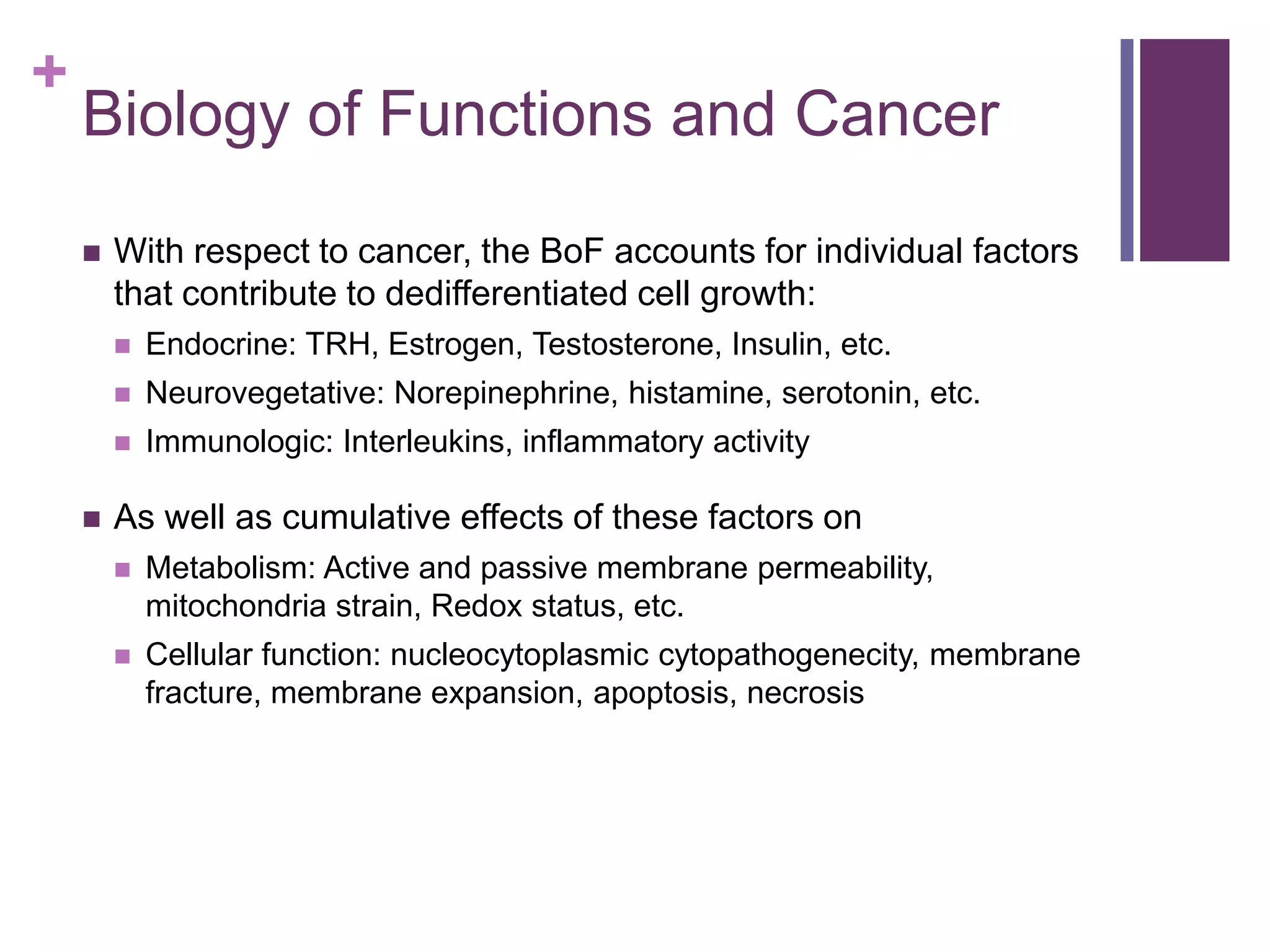 Introduction to the Biology of Functions and its application to Cancer ...