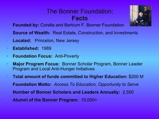 Introduction To Bonner | PPT | Undergraduate Education | College Education