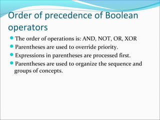 Introduction to Boolean Algebra | PPT