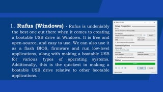 Introduction to bootable drive......pptx | Operating Systems | Computer Software and Applications