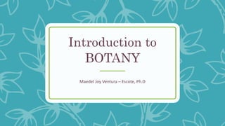 Introduction to Botany Lesson 1.pptx