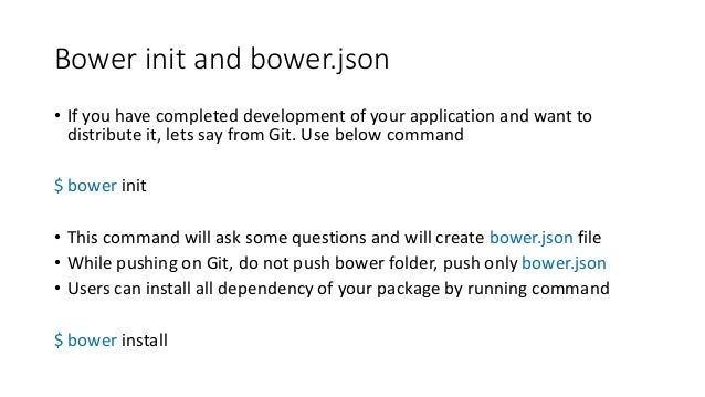Introduction to bower