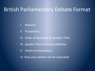 Introduction to BP debate | PPT