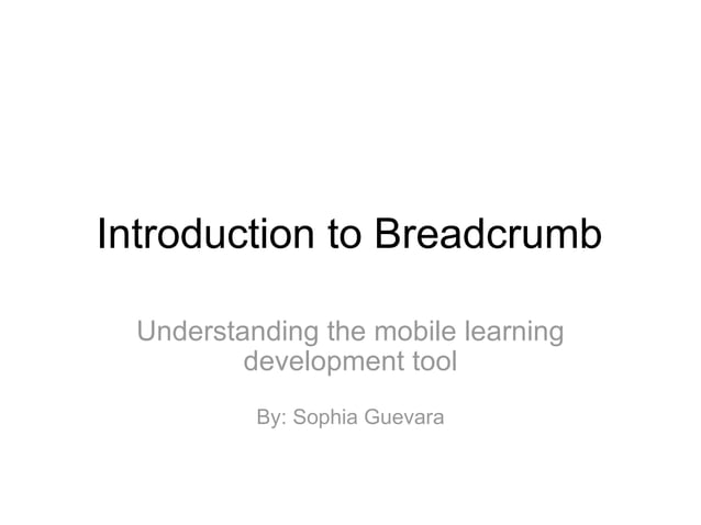 Introduction to Breadcrumb | PPT