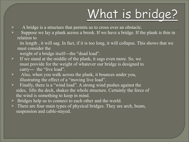 Introduction to bridges | PPT