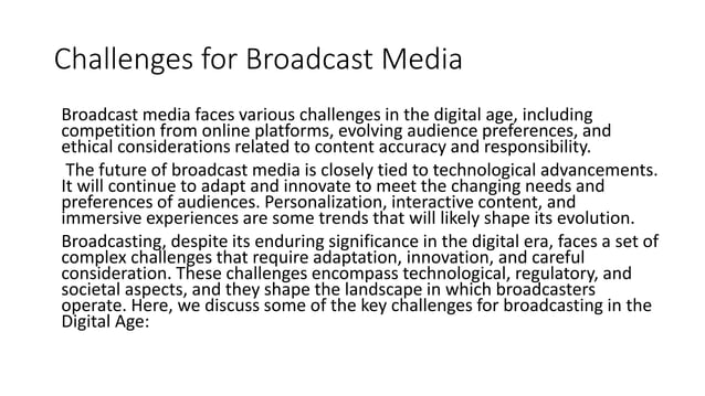 INTRODUCTION TO BROADCAST MEDIA- TV & RADIO Slides.pptx | History | Genres