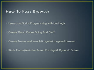 Introduction to Browser Fuzzing | PDF