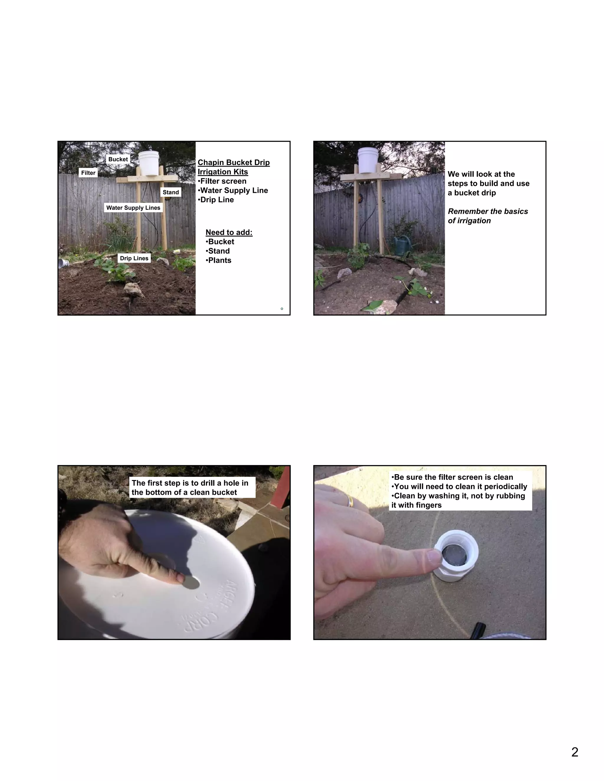India; Bucket Drip Irrigation - Chapin Living Waters | PDF