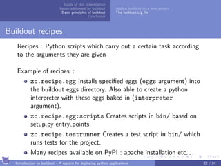 Introduction to buildout | PPT