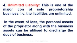 Introduction to business characteristics of sole proprietorship | PPT