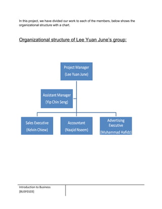 Introduction to business final project (final report) | DOC