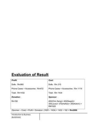 Introduction to business final project (final report) | DOC