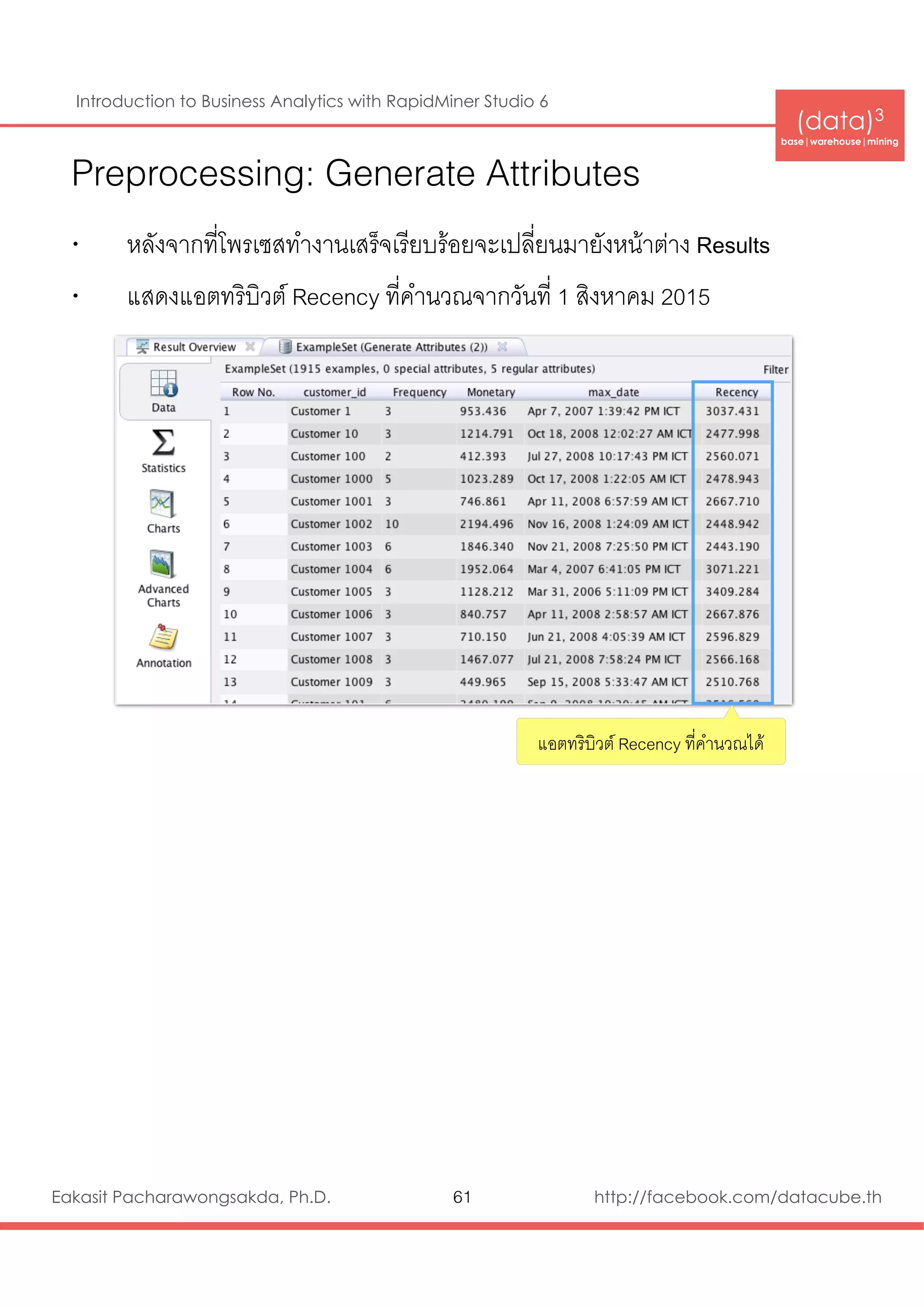 Preprocessing with RapidMiner Studio 6 | PDF