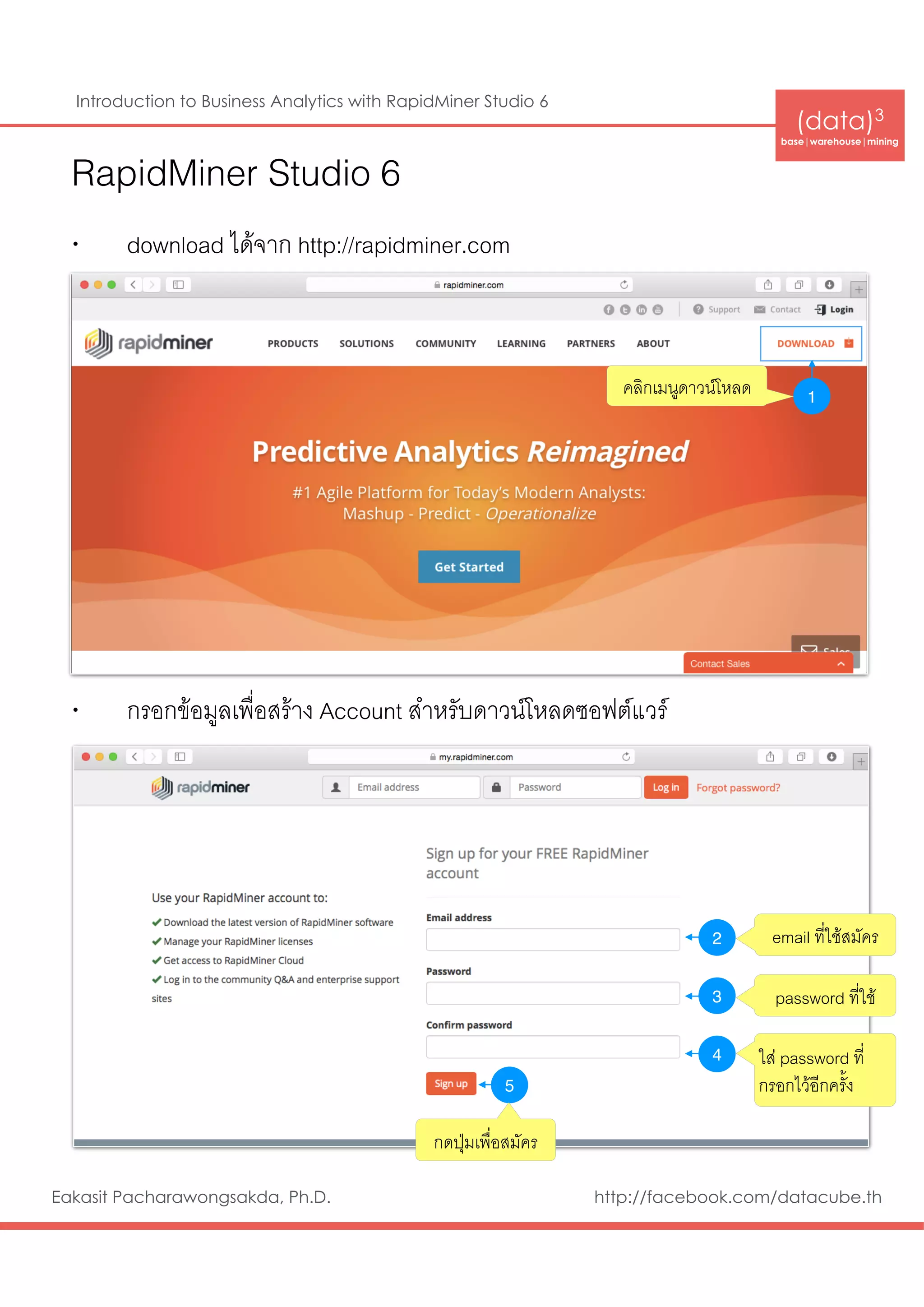 Introduction to Data Analytics with RapidMiner Studio 6 (ภาษาไทย) | PDF