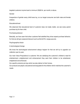 toy shop business plan, by sudipta saha aiub | PDF