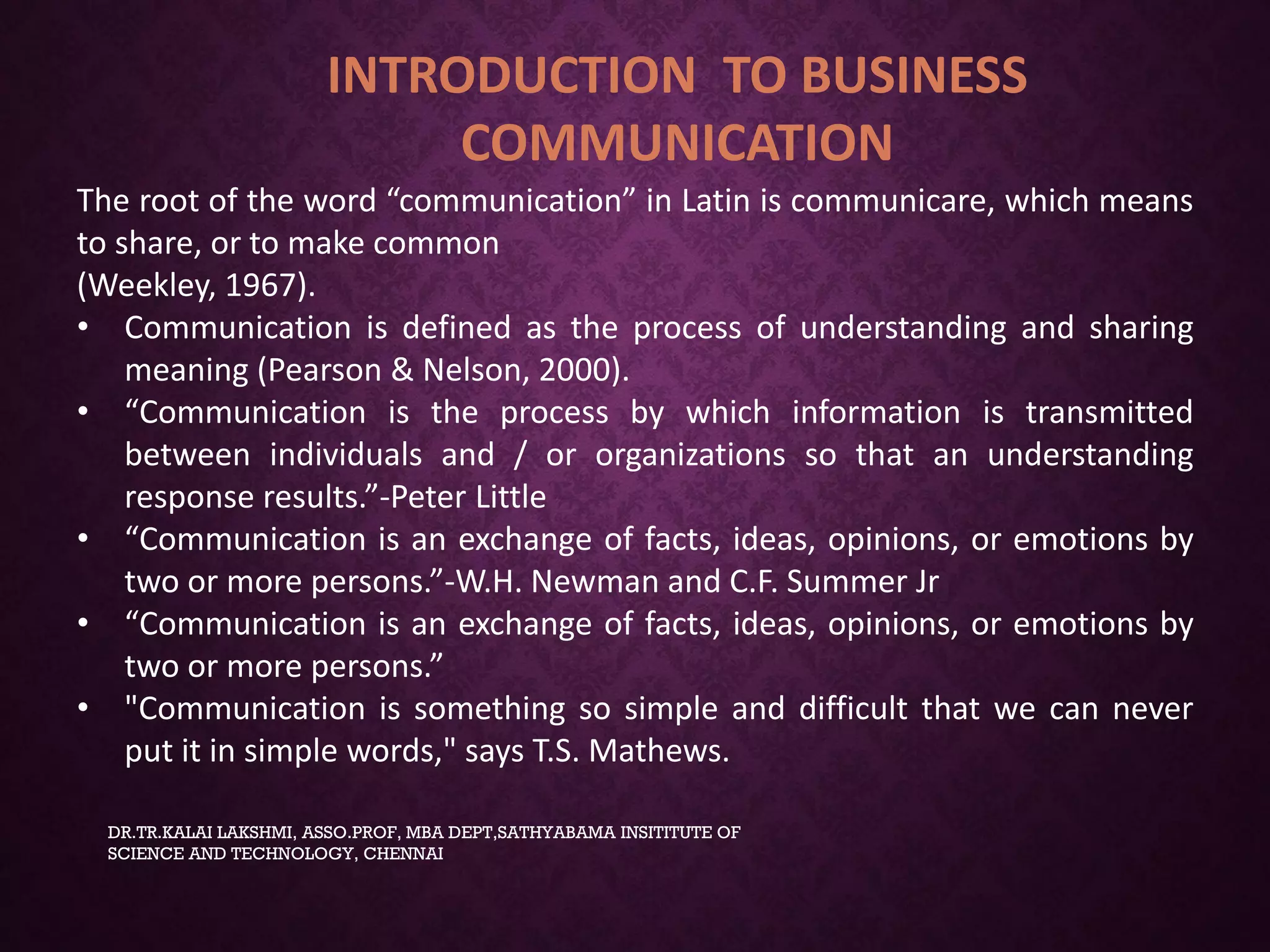 Introduction to business communication | PPT