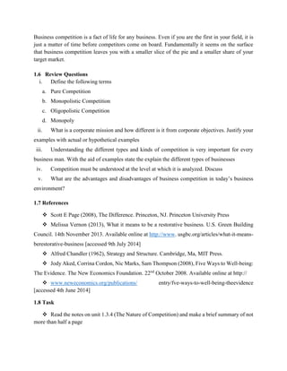Introduction to business competition | PDF