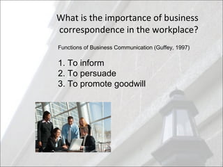 Introduction to business correspondence | PPT