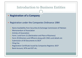 Introduction to Business Entities | PDF