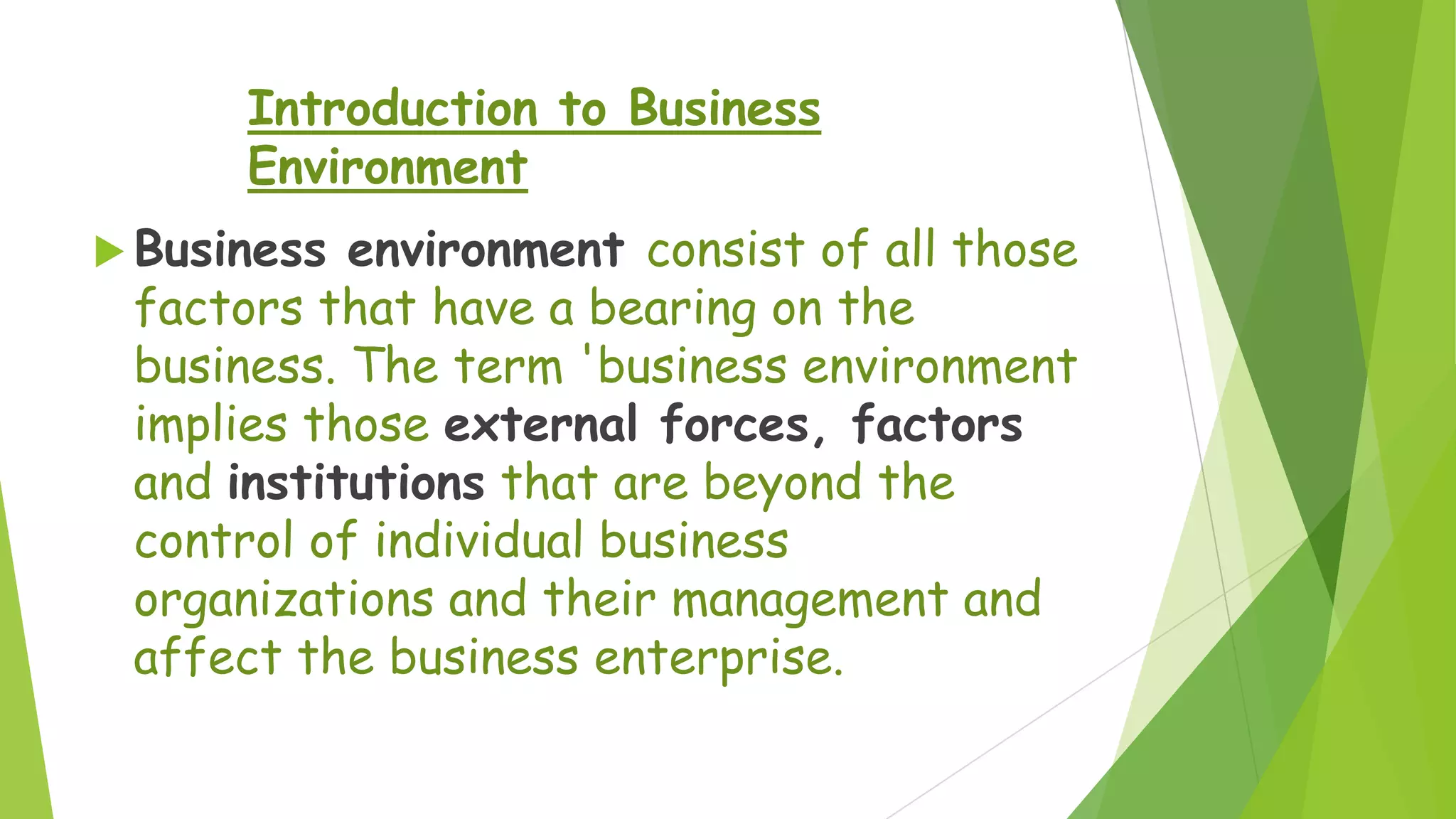 Introduction to business environment slides | PPTX
